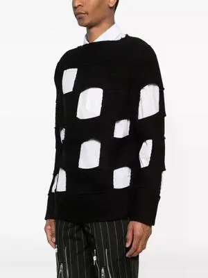 Comme Des Garçons Panelled Knitted Crewneck Pullover