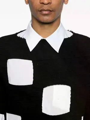 Comme Des Garçons Panelled Knitted Crewneck Pullover