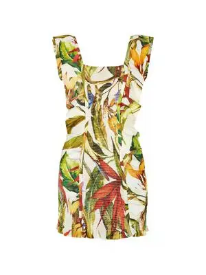 Farm Rio Florart Mini Dress - White
