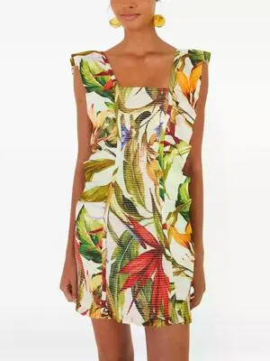 Farm Rio Florart Mini Dress - White