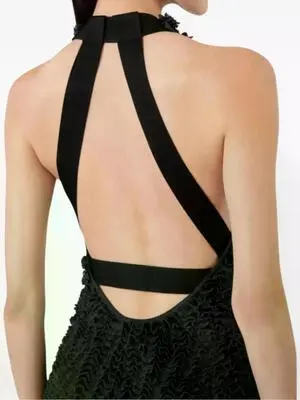 Max Mara Ruffled Backless Dress