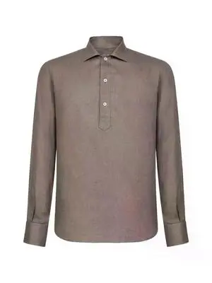 Tagliatore Three-button Polo Shirt - Brown