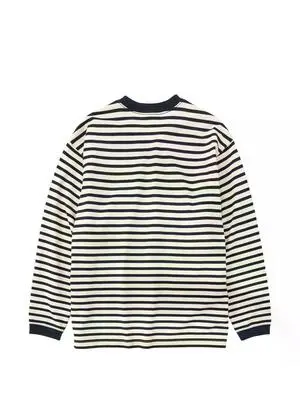 AND WANDER Striped Patch-pocket T-shirt