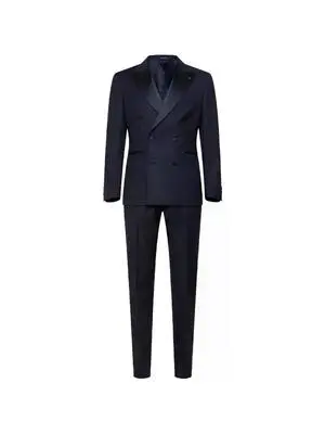 Tagliatore Double-breasted Peak-lapel Suits - Blue
