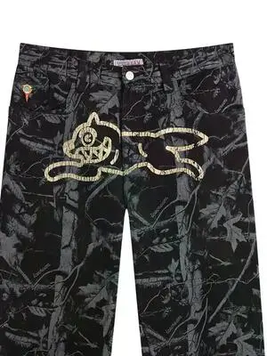 ICECREAM Running Dog Double Scoop Denim Trousers - Black