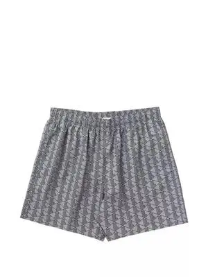 Lacoste Geometric-print Swim Shorts - Grey