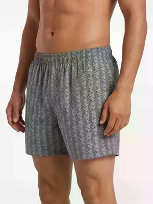 Lacoste Geometric-print Swim Shorts - Grey