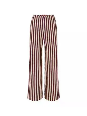 SIMONMILLER Pia Striped Poplin Trousers - Red