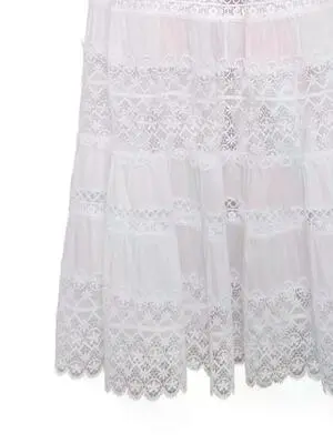 Charo Ruiz Ibiza Lace Tiered Skirt - White