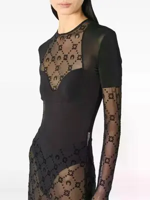 MARINE SERRE Layered Mesh Flock Dress