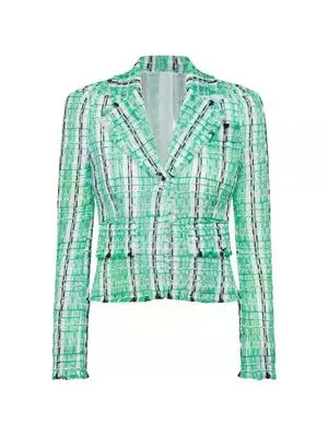 Thom Browne Striped Sheer Tweed Jacket - Green