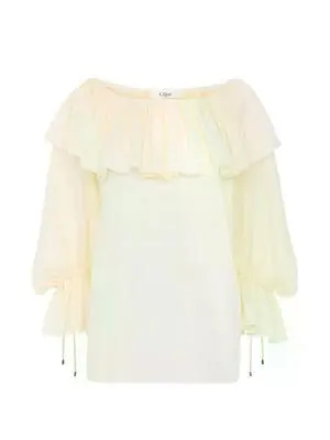 Chloé Ruffled Long-sleeve Blouse - Neutrals