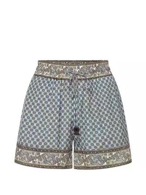 Veronica Beard Vivaldi Drawstring Shorts - Blue