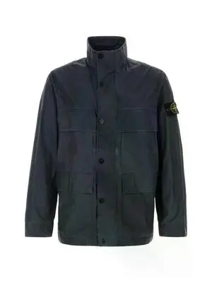 Stone Island Pigmented Wax Jacket - Blue