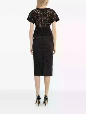 NISSA Embroidered Midi Skirt