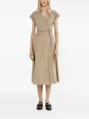 NISSA Striped Midi Shirt Dress