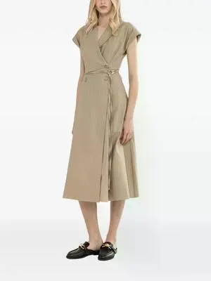 NISSA Striped Midi Shirt Dress
