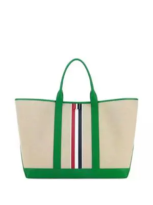Thom Browne Stripe-detail Tote Bag - Neutrals