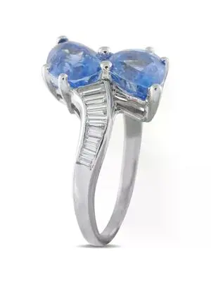 LB EXCLUSIVE Diamond And Sapphire Platinum Ring