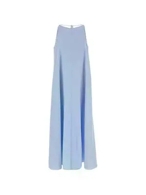 Agnona Sleeveless Cotton Midi Dress - Blue