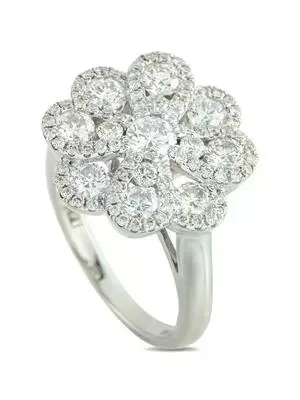LB EXCLUSIVE 14k White Gold Floral Diamond Ring
