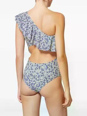 Isabel Marant Étoile Sicilia One-piece Swimsuit With Ruffle Detail - Neutrals