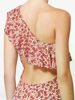 Isabel Marant Étoile Sicilya Ruffled Floral Swimsuit - Red