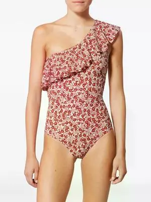 Isabel Marant Étoile Sicilya Ruffled Floral Swimsuit - Red