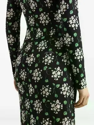 Dolce & Gabbana Geranium Bouquets-print Charmeuse Dress