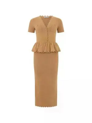 Casual Midi Dresses with Peplum