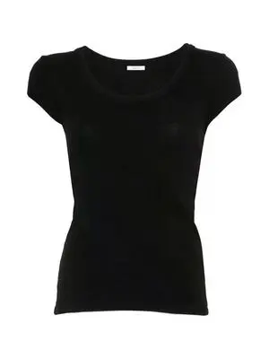 JOSEPH Saba Ribbed Top - Black