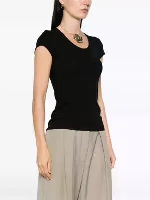 JOSEPH Saba Ribbed Top - Black