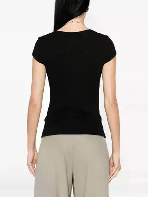 JOSEPH Saba Ribbed Top - Black