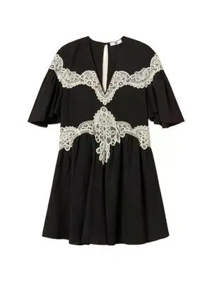 TWINSET Lace V-neck Mini Dress