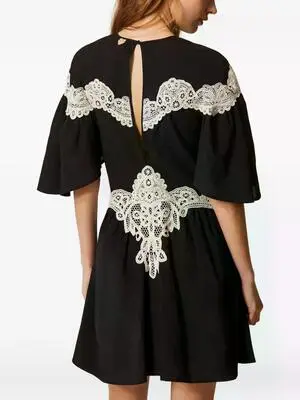 TWINSET Lace V-neck Mini Dress