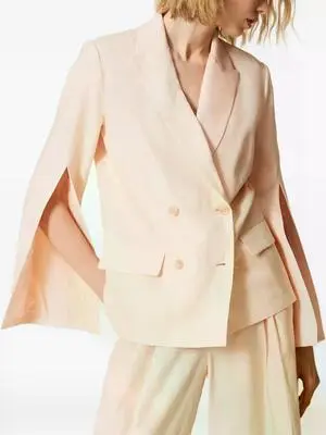 TWINSET Double-breasted Blazer With Split Sleeves - Pink
