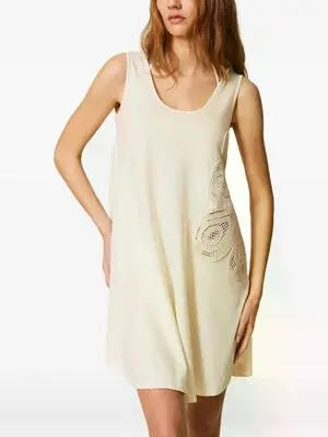 TWINSET Crochet Appliqué Sleeveless Dress
