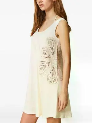 TWINSET Crochet Appliqué Sleeveless Dress