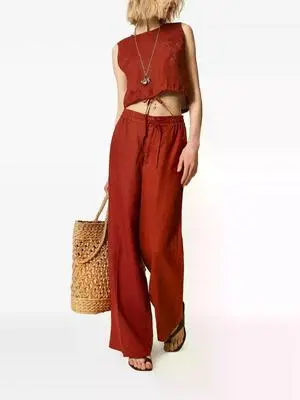 TWINSET Drawstring Palazzo Trousers - Red