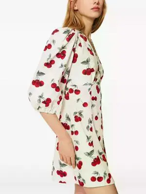 TWINSET Short Poplin Dress With Cherry Print