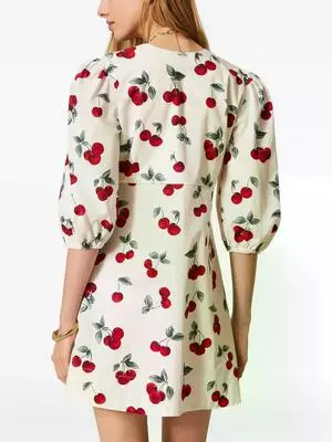TWINSET Short Poplin Dress With Cherry Print