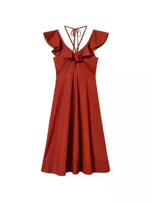 TWINSET Ruffled Midi Dress - Brown