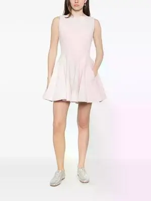Maje Short Flared Tweed Dress With Rhinestone Embellishments