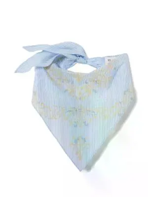 Claudie Pierlot Striped Embroidered Scarf - Blue