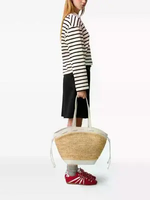 Claudie Pierlot Alban Raffia And Leather Basket Bag
