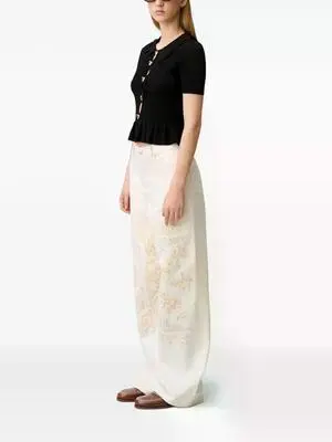 Claudie Pierlot Heart" Open-knit Top With Frilled Collar