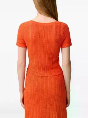 Claudie Pierlot Button Knitted Top - Orange