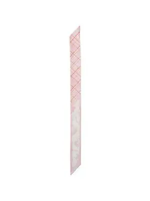 Prada Printed Silk Twill Skinny Scarf - Pink