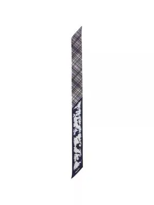 PRADA Printed Silk Twill Skinny Scarf