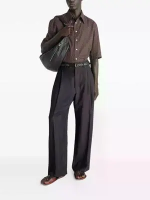 LEMAIRE Pleated Tailored Pants In Viscose Linen Gabardine - Black